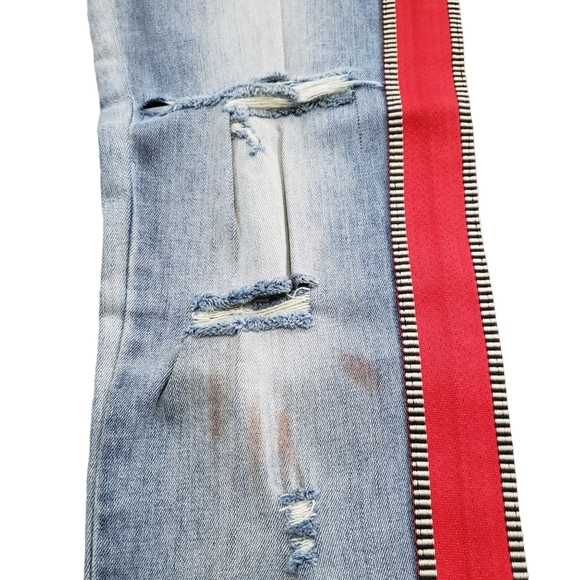 Yung Rich Nation | Jeans | Yrn Thugger Red Stripe Jeans Distressed ...